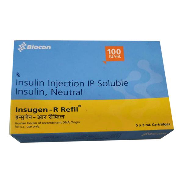 Insugen R Refill 100IU Cartridge 1X3ml : Price, Uses, Side Effects ...