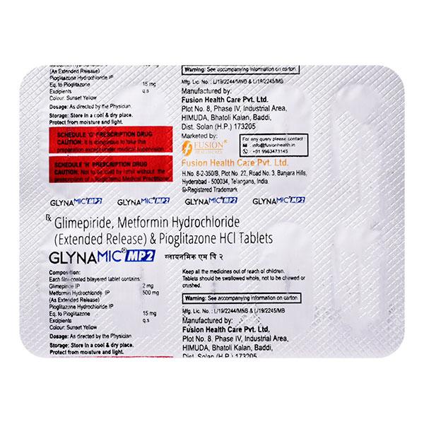 GLYNAMIC MP 2 Tablet 10's : Price, Uses, Side Effects | Netmeds