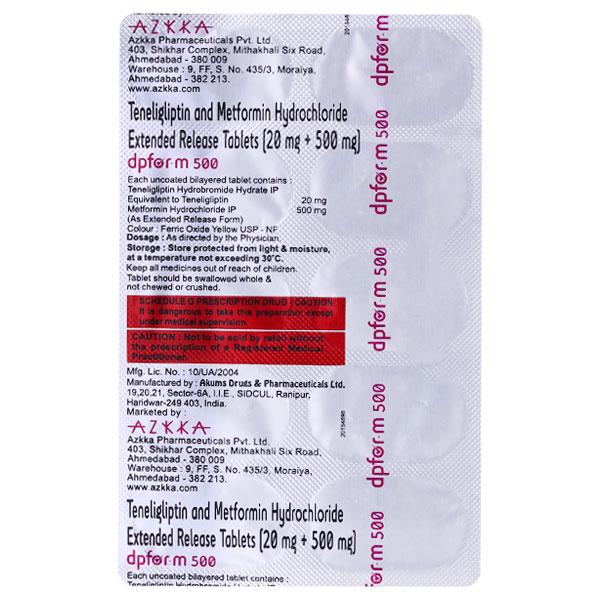 DPFOR M 500mg Tablet 10's Price, Uses, Side effects, Substitutes | Netmeds
