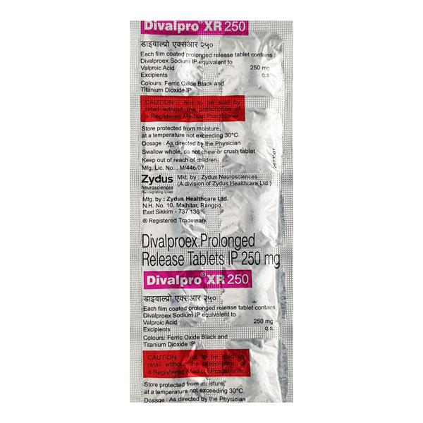 Divalpro XR 250mg Tablet 10'S Price, Uses, Side effects, Substitutes ...