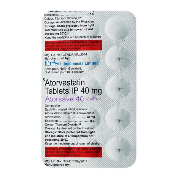 Atorsave 40mg Tablet 15'S - Buy Medicines online at Best Price from ...