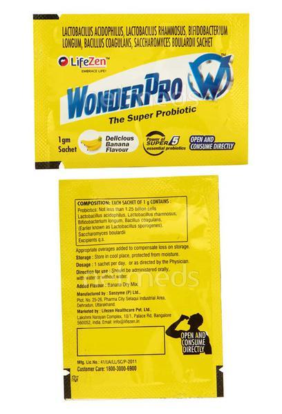 Wonderpro Banana Flavour 1gm Sachet 1's : Price, Uses, Side Effects ...