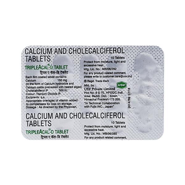 Triple A Cal D Tablet 10'S - Price, Uses, Side Effects | Netmeds