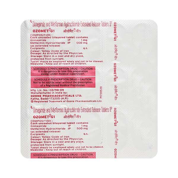 Ozomet G1 Tablet 15'S - Price, Uses, Side Effects | Netmeds