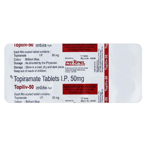 Buy TOPILIV 50 Tablet 10's Online at Upto 25% OFF | Netmeds
