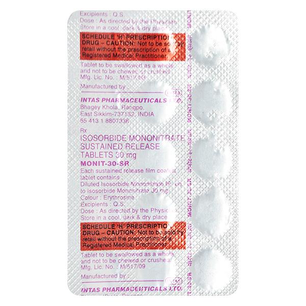 Monit SR 30mg Tablet 15'S Price, Uses, Side effects, Substitutes | Netmeds