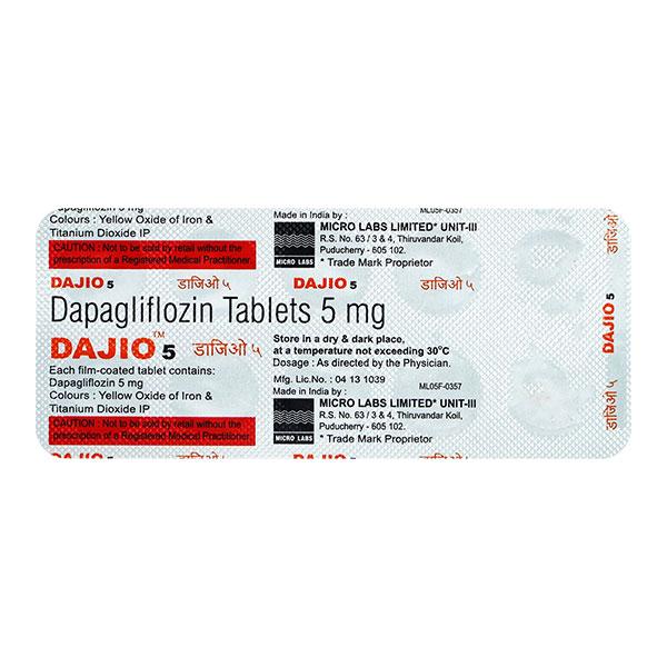 DAJIO 5 Tablet 10's : Price, Uses, Side Effects | Netmeds