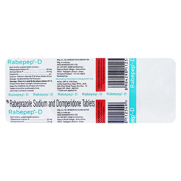 RABEPEP D Tablet 10's Price, Uses, Side effects, Substitutes | Netmeds