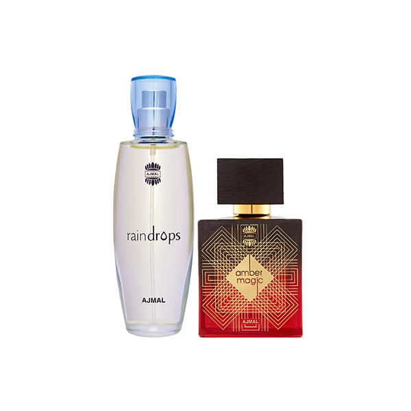 Buy Ajmal Raindrops EDP Floral Chypre Perfume And Amber Magic EDP Spicy ...