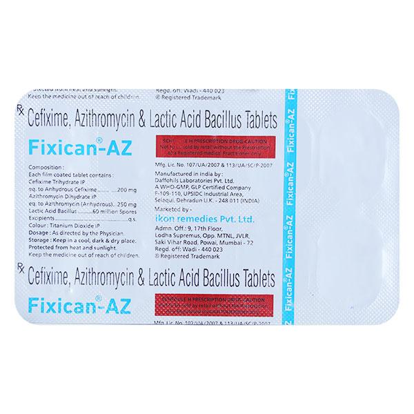 FIXICAN AZ Tablet 10's Price, Uses, Side effects, Substitutes | Netmeds