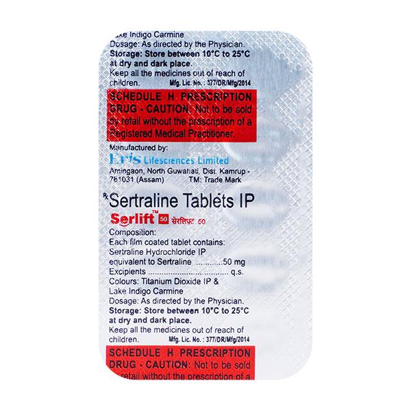 Serlift 50mg Tablet 10'S : Price, Uses, Side Effects | Netmeds