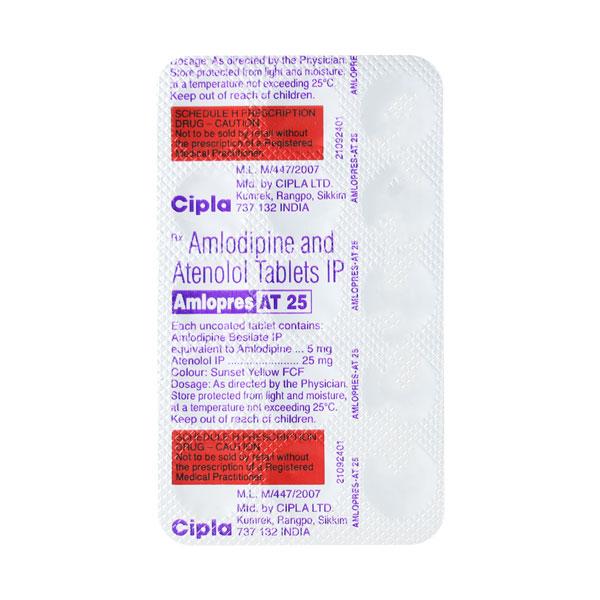 Amlopres AT 25mg Tablet 15'S : Price, Uses, Side Effects | Netmeds