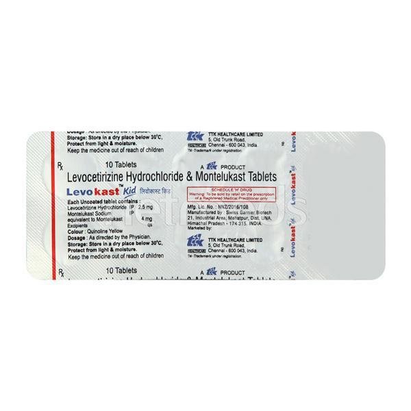 Buy Levokast Kid Tablet 10'S Online at Upto 25% OFF | Netmeds