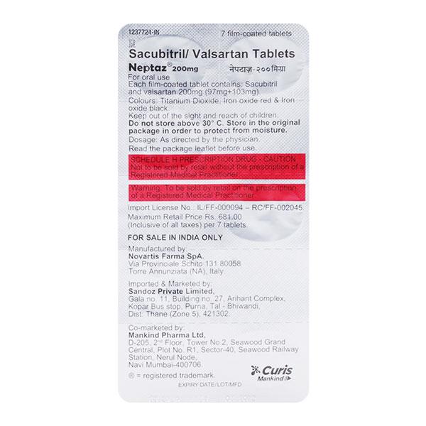 NEPTAZ 200mg Tablet 7's Price, Uses, Side effects, Substitutes | Netmeds
