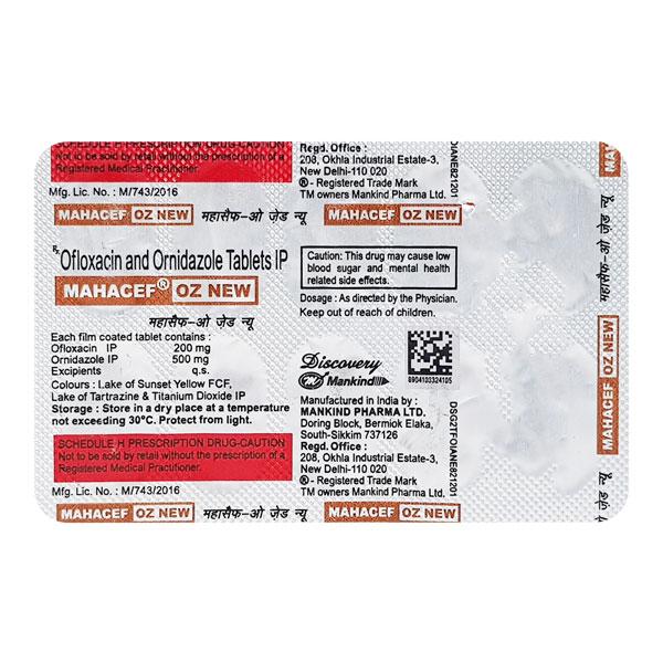 Mahacef OZ New Tablet 10'S : Price, Uses, Side Effects | Netmeds