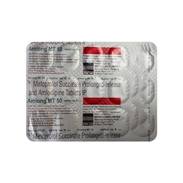 AMLONG MT 50 Tablet 15's - Price, Uses, Side Effects | Netmeds