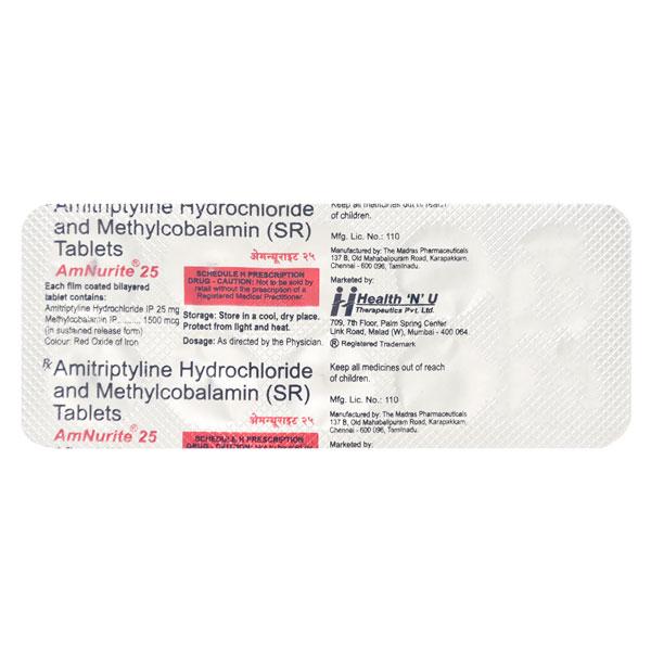 Amnurite 25mg Tablet 10'S : Price, Uses, Side Effects | Netmeds