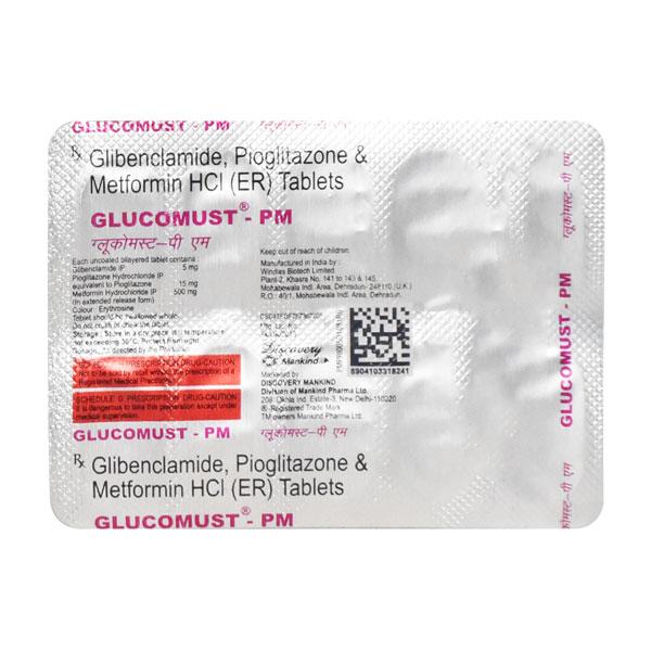 Glucomust PM Tablet 10'S : Price, Uses, Side Effects | Netmeds