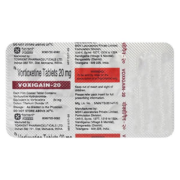 VOXIGAIN 20 Tablet 10's : Price, Uses, Side Effects | Netmeds