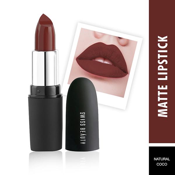 Buy Swiss Beauty Pure Matte Lipstick - (Natural Coco) 3.8 gm Online at ...