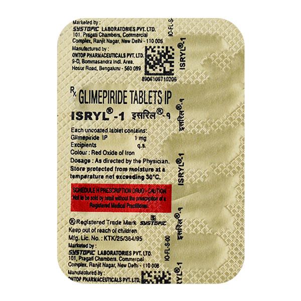 Isryl 1mg Tablet 10'S : Price, Uses, Side Effects | Netmeds