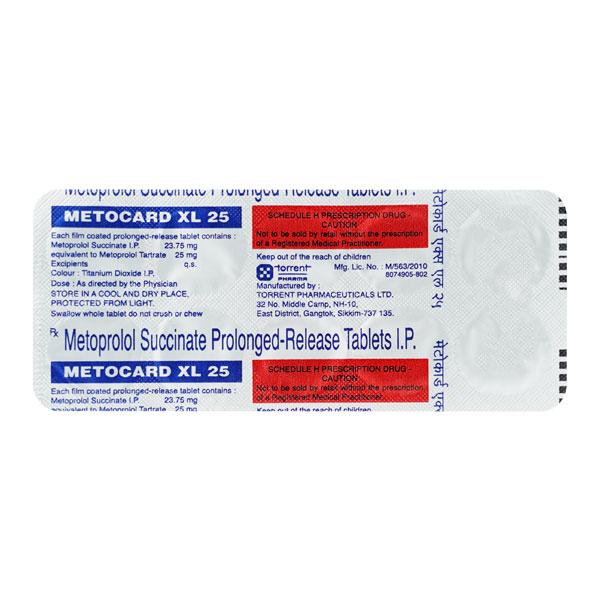 Metocard XL 25mg Tablet 10'S : Price, Uses, Side Effects | Netmeds
