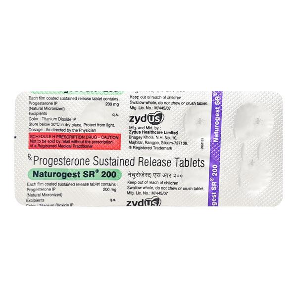 Naturogest SR 200mg Tablet 10'S Price, Uses, Side effects, Substitutes ...
