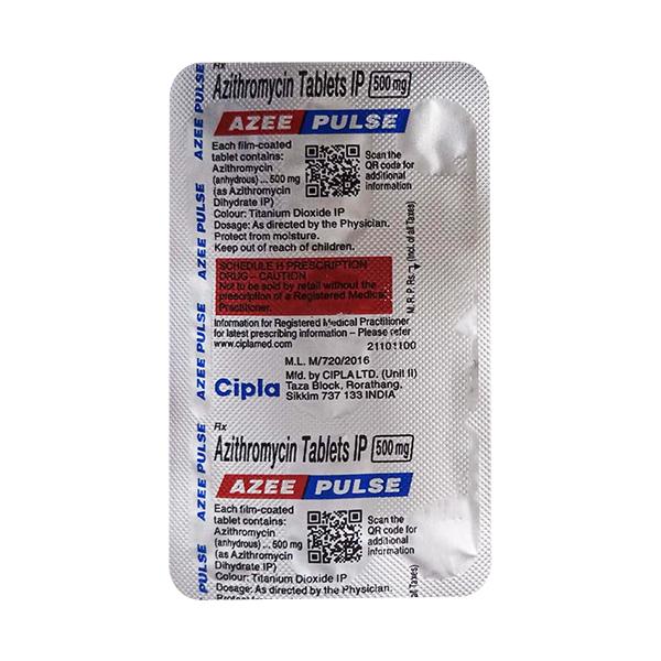 AZEE PULSE 500 Tablet 3's Price, Uses, Side effects, Substitutes | Netmeds