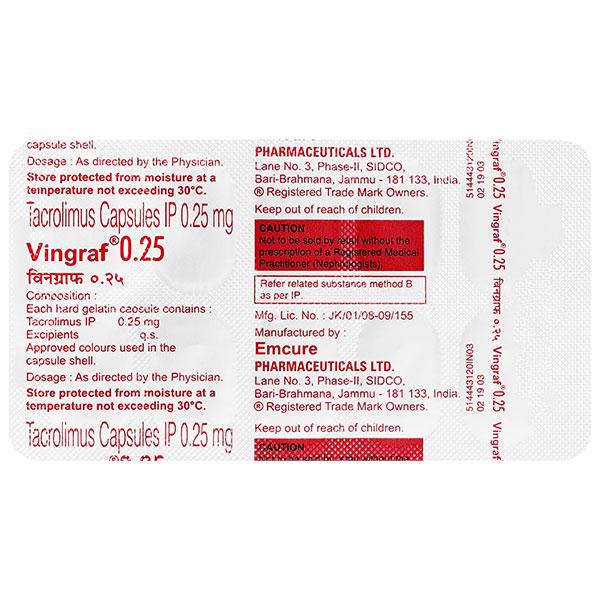 Buy VINGRAF 0.25 Capsule 10's Online at Upto 25% OFF | Netmeds
