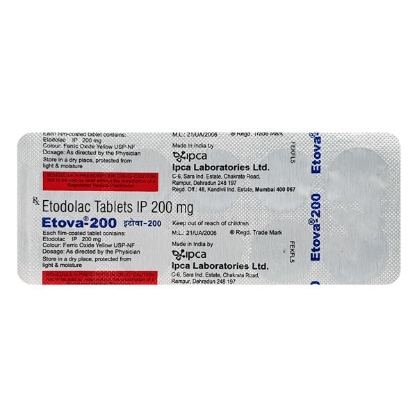 Etova 200mg Tablet 10'S Price, Uses, Side effects, Substitutes | Netmeds