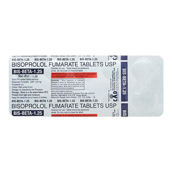 BIS Beta 1.25mg Tablet 10'S : Price, Uses, Side Effects | Netmeds