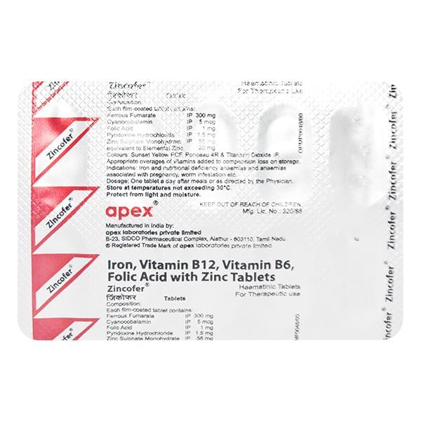 Buy Zincofer Tablet 10'S Online at Upto 25% OFF | Netmeds