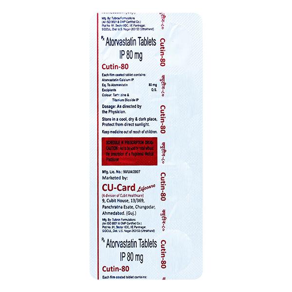 Buy CUTIN 80 Tablet 10's Online at Upto 25% OFF | Netmeds