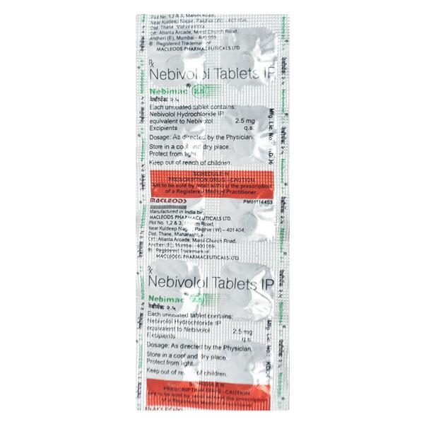 Nebimac 2.5mg Tablet 10'S : Price, Uses, Side Effects | Netmeds