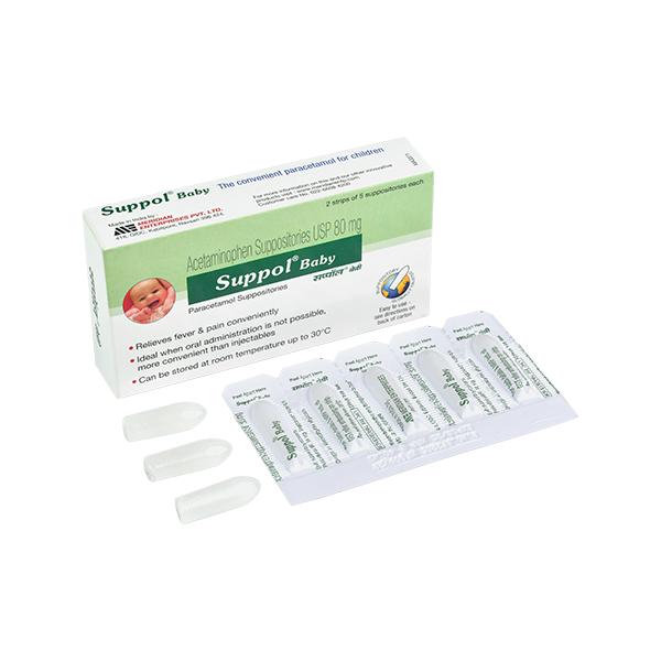 SUPPOL BABY 80mg Suppository 5's Price, Uses, Side effects, Substitutes ...