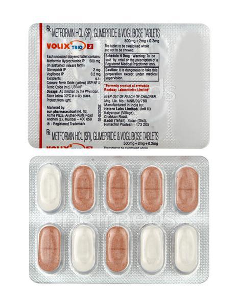 Volix Trio 2mg Tablet 10'S : Price, Uses, Side Effects | Netmeds