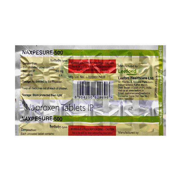 NAXPESURE 500 Tablet 10's Price, Uses, Side effects, Substitutes | Netmeds