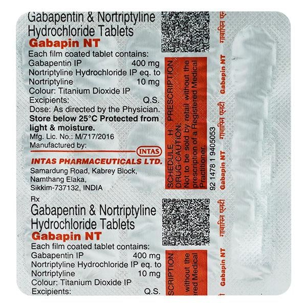 Gabapin NT 400mg Tablet 15'S - Price, Uses, Side Effects | Netmeds