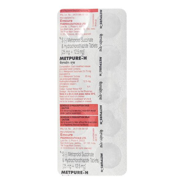 Metpure H Tablet 10'S : Price, Uses, Side Effects | Netmeds