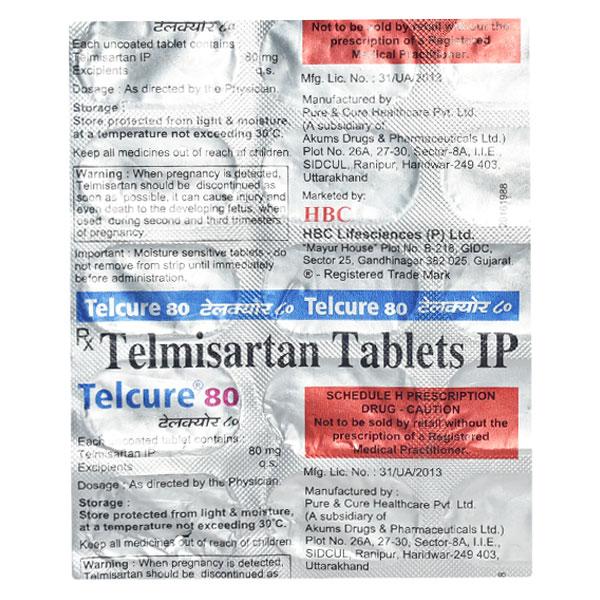 TELCURE 80 Tablet 15's : Price, Uses, Side Effects | Netmeds