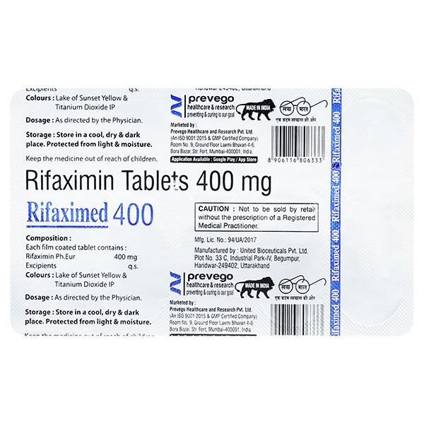 RIFAXIMED 400 Tablet 10's Price, Uses, Side effects, Substitutes | Netmeds