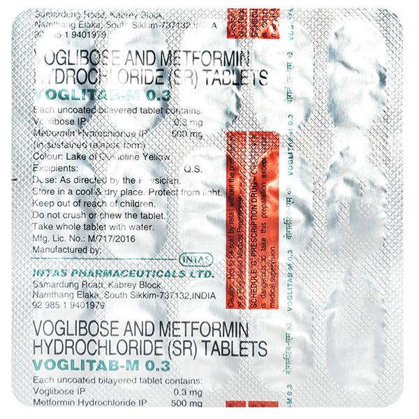Voglitab M 0.3mg Tablet 15'S : Price, Uses, Side Effects | Netmeds