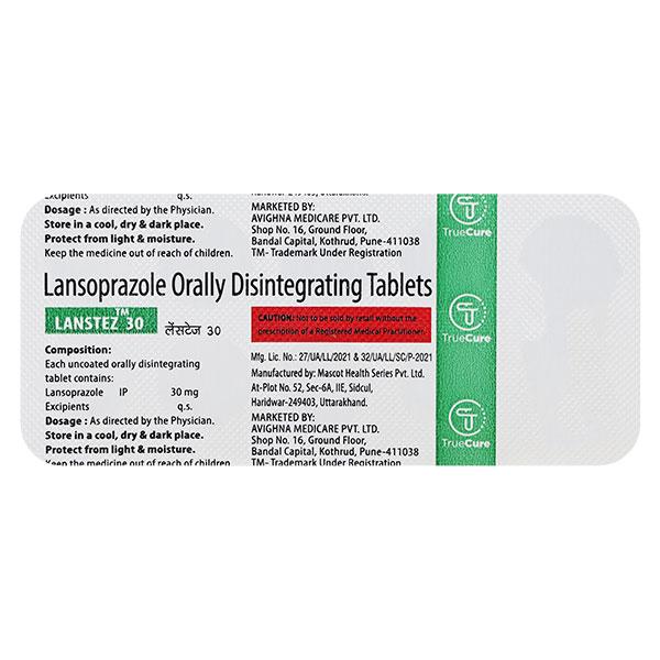 LANSTEZ 30 Tablet 10's Price, Uses, Side effects, Substitutes | Netmeds