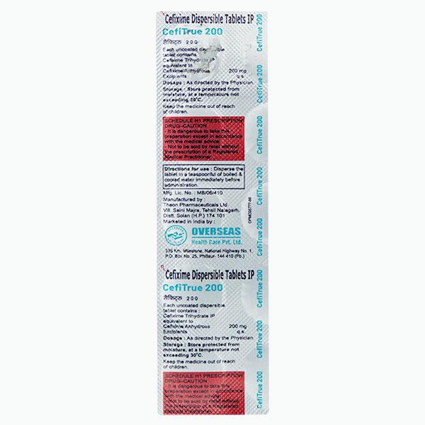 CEFITRUE 200 Dispersible tablet 10's : Price, Uses, Side Effects | Netmeds