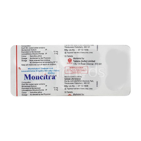 Moncitra Tablet 10'S Price, Uses, Side effects, Substitutes | Netmeds