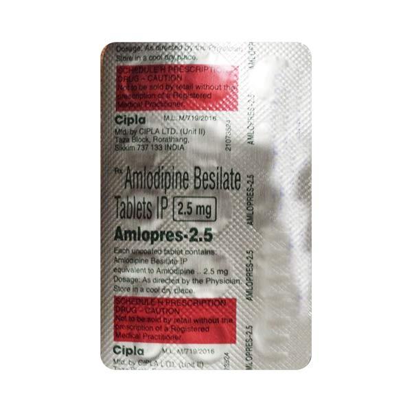 Amlopres 2.5mg Tablet 15'S : Price, Uses, Side Effects | Netmeds