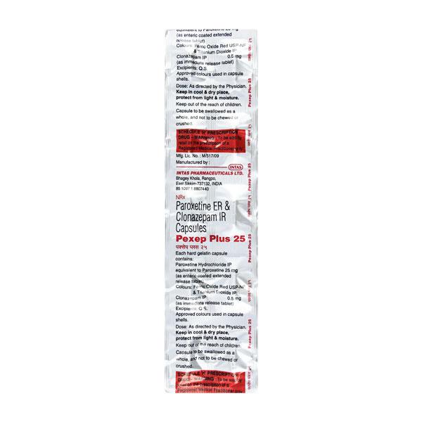 PEXEP PLUS 25mg Capsule 10's - Price, Uses, Side Effects, and ...