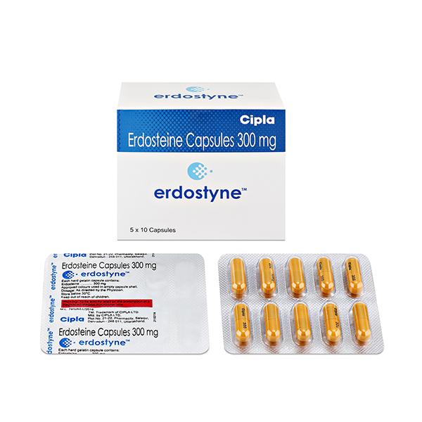 ERDOSTYNE 300mg Capsule 10's : Price, Uses, Side Effects | Netmeds