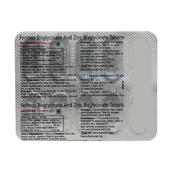 Glyzifer NM Tablet 10'S Price, Uses, Side effects, Substitutes | Netmeds