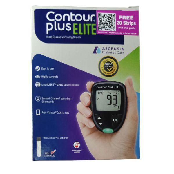 Buy Contour Plus Elite Blood Glucose Monitor with Free Strips 20's ...